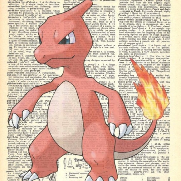 Other | Pokemon Dictionary Book Page Art | Poshmark